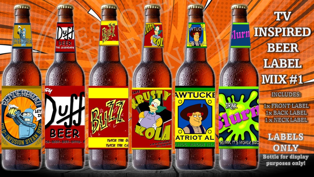 TV Beers & Drinks Collection - Parody Beer LABELS - Futurama - Family ...