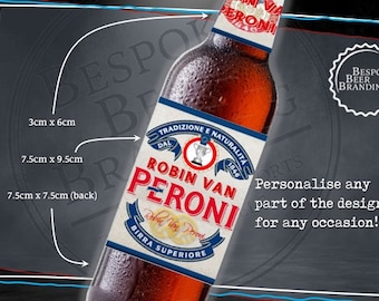 Personalised Peroni Label - Etsy UK