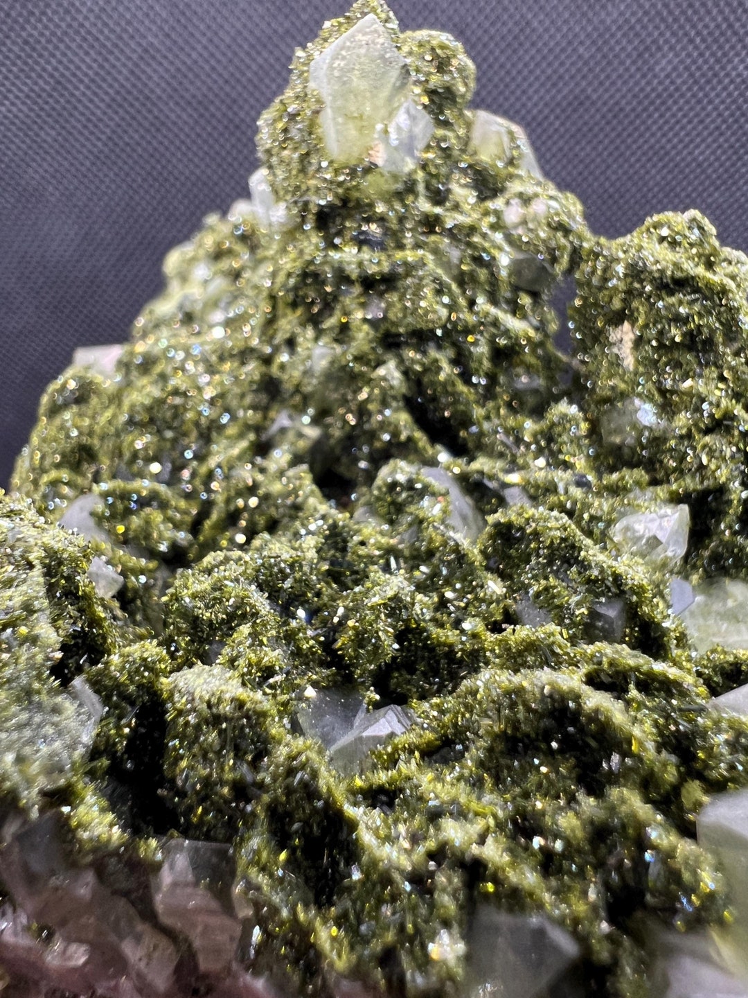 Double Sided Forest Epidote With Quartz Crystal Cluster - Etsy