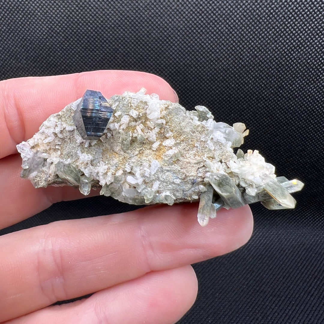 High Quality Blue Anatase Crystal on Chlorite Quartz - Etsy