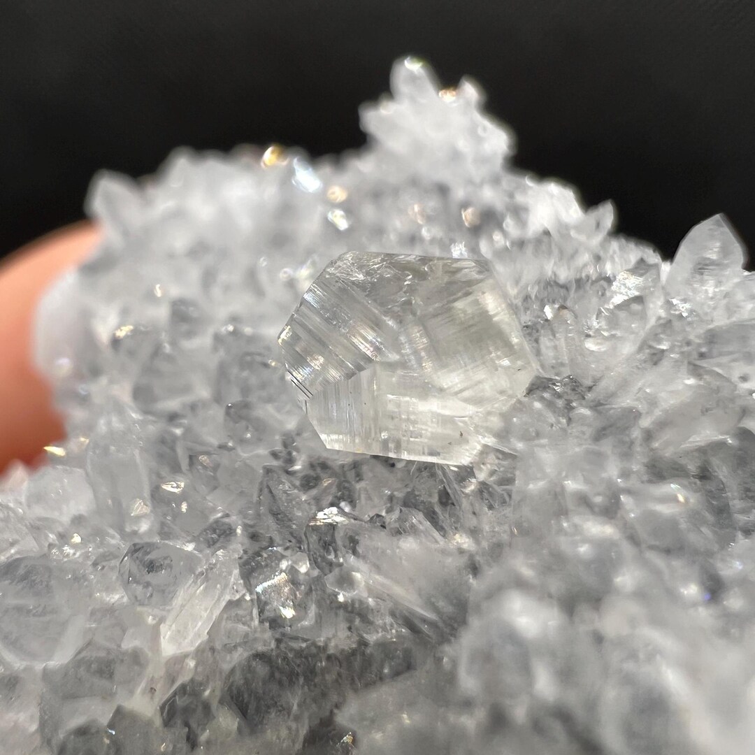 Diamond Calcite Crystal on Clear Quartz Matrix - Etsy