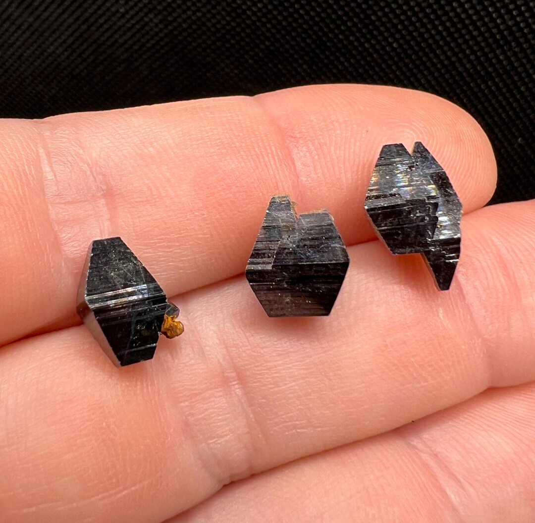 Set of 3 Gem Blue Anatase Crystals - Etsy
