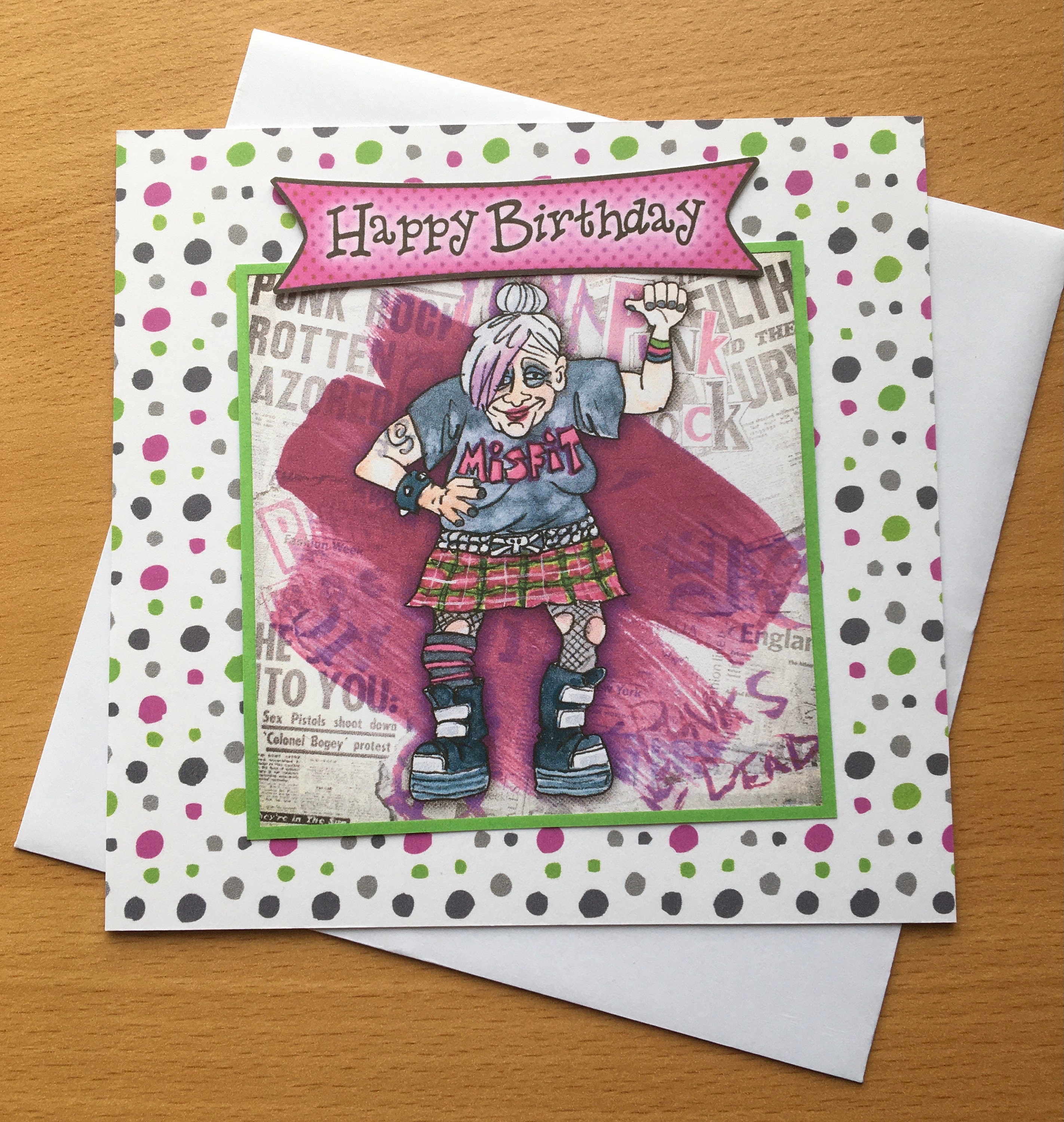 Ladies Funny Punk Rocker Birthday Card - Etsy UK