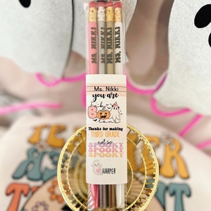 Teacher Halloween Gift! Engraved 4 Pack of Pencils! Personalized Gift ...