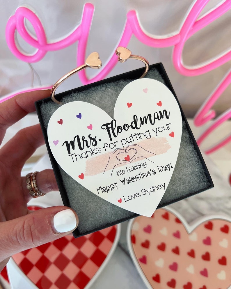 Thanks for Putting Your Heart Into Teacher, Heart Cuff Personalized ...