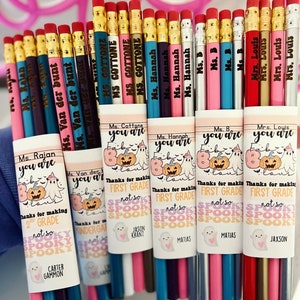 Teacher Halloween Gift! Engraved 4 Pack of Pencils! Personalized Gift ...
