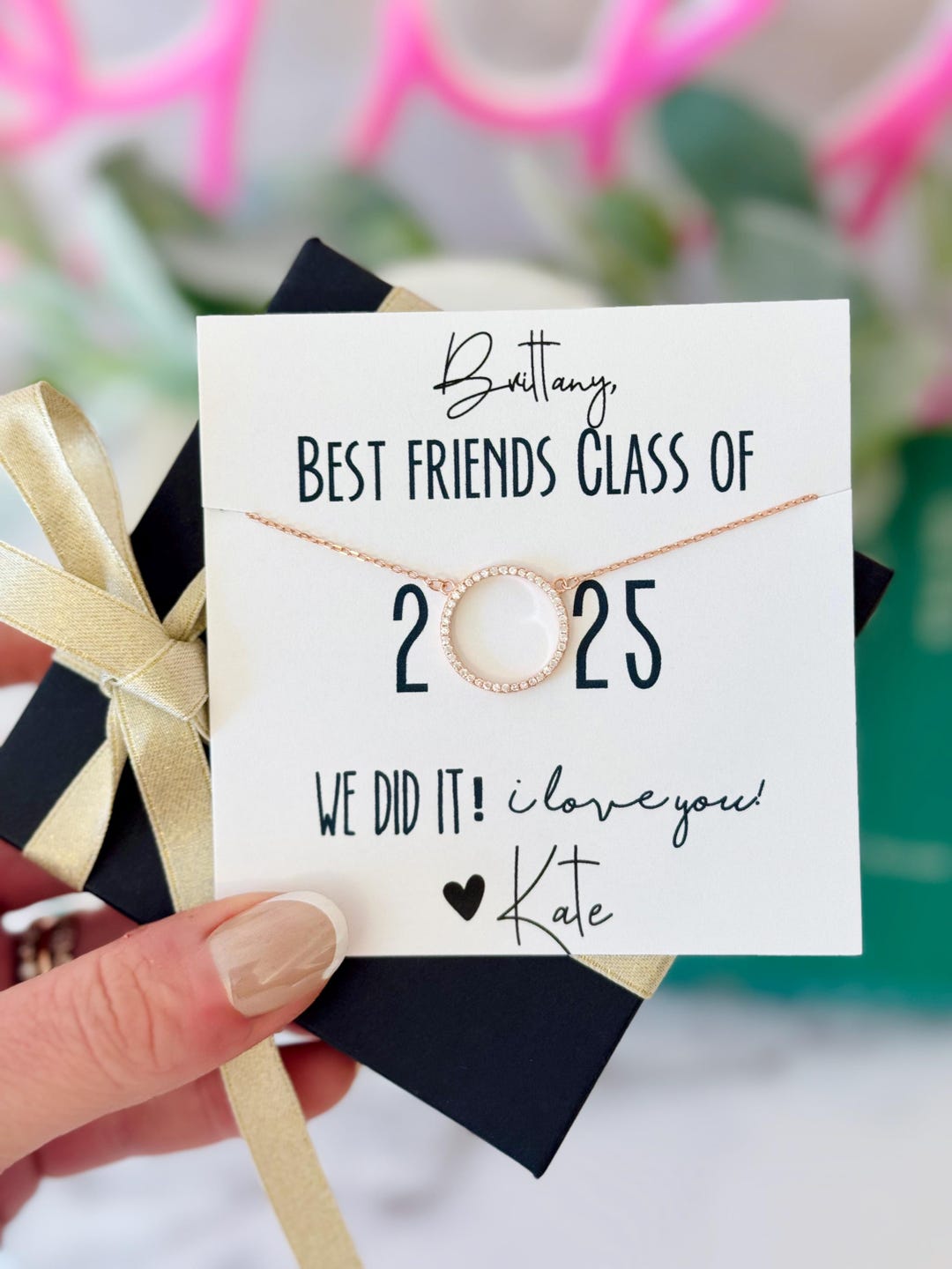 BEST FRIEND Grad Gift 2025! Graduation Gift Circle Pendant Necklace ...