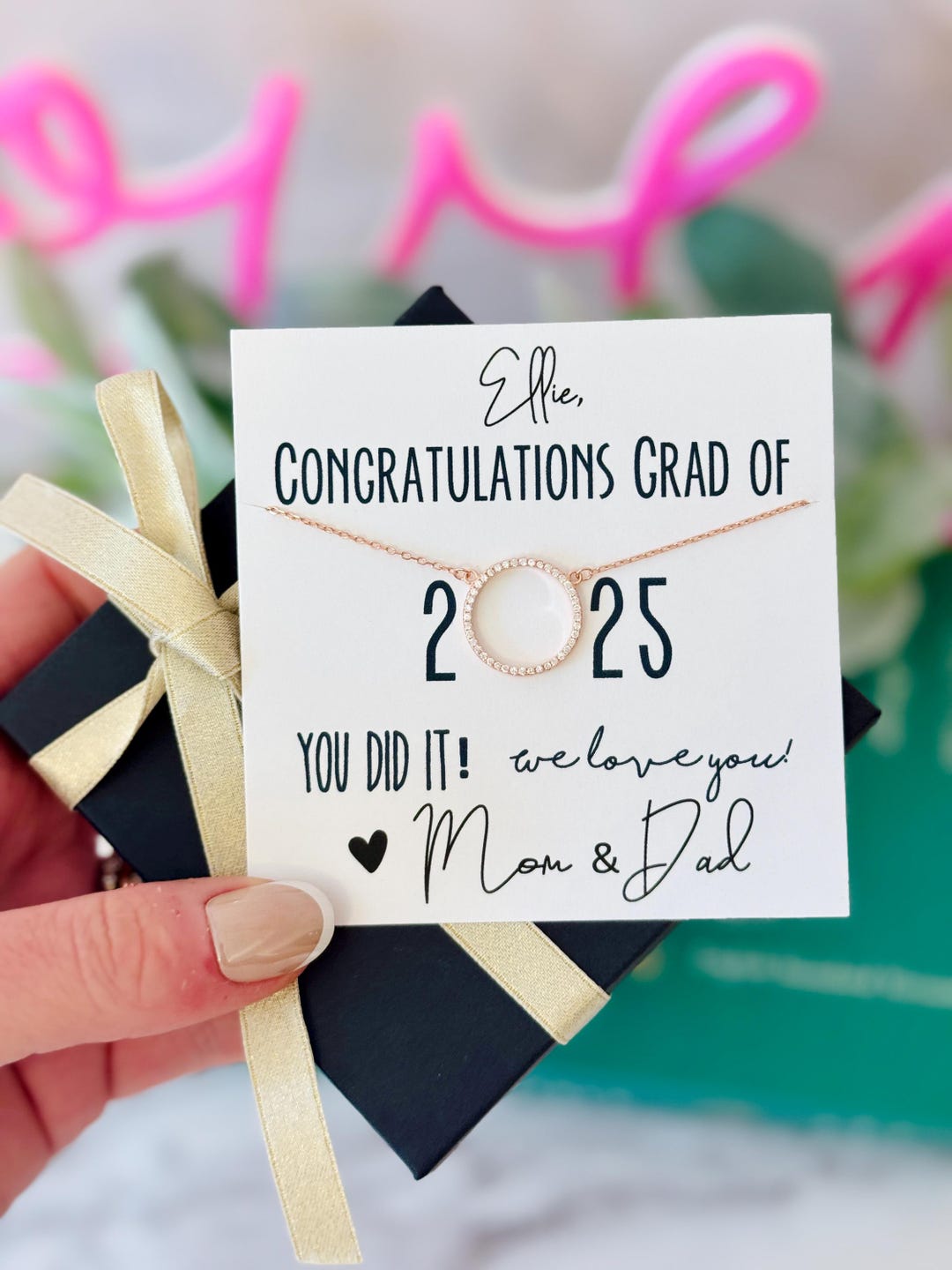 Congratulations Grad of 2025! Graduation Gift Circle Pendant Necklace ...