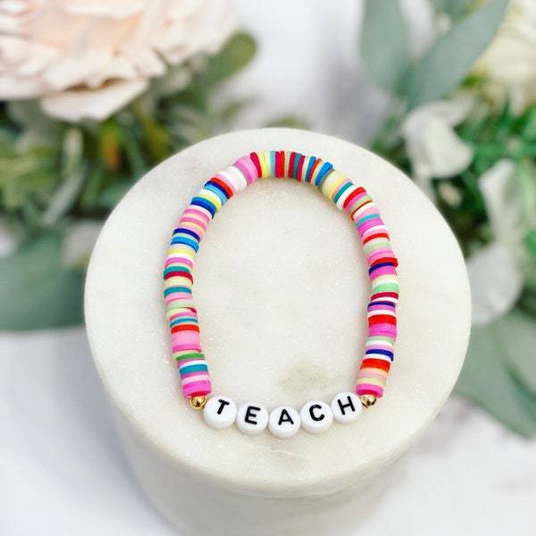 Beaded Teacher Bracelet - Etsy
