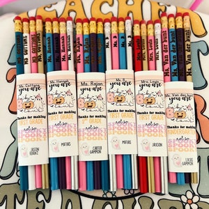Teacher Halloween Gift! Engraved 4 Pack of Pencils! Personalized Gift ...