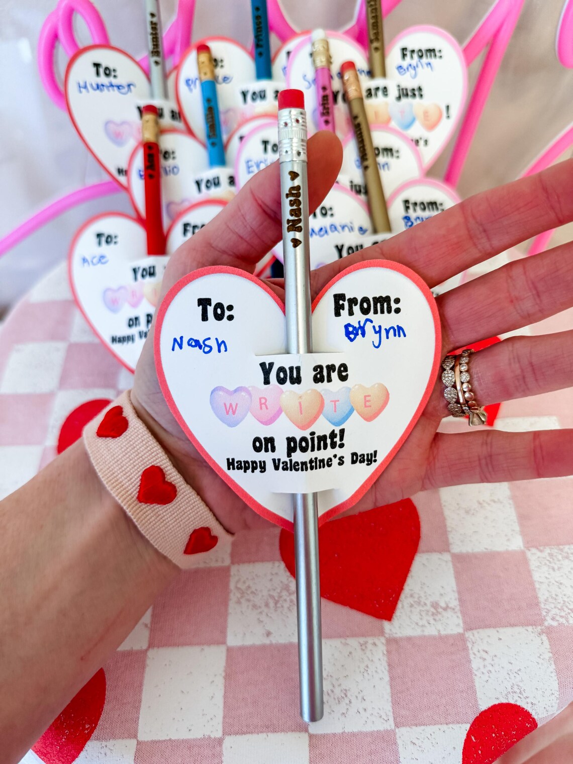 Class Valentine Gift! Personalized Engraved Name Pencil With Valentine ...