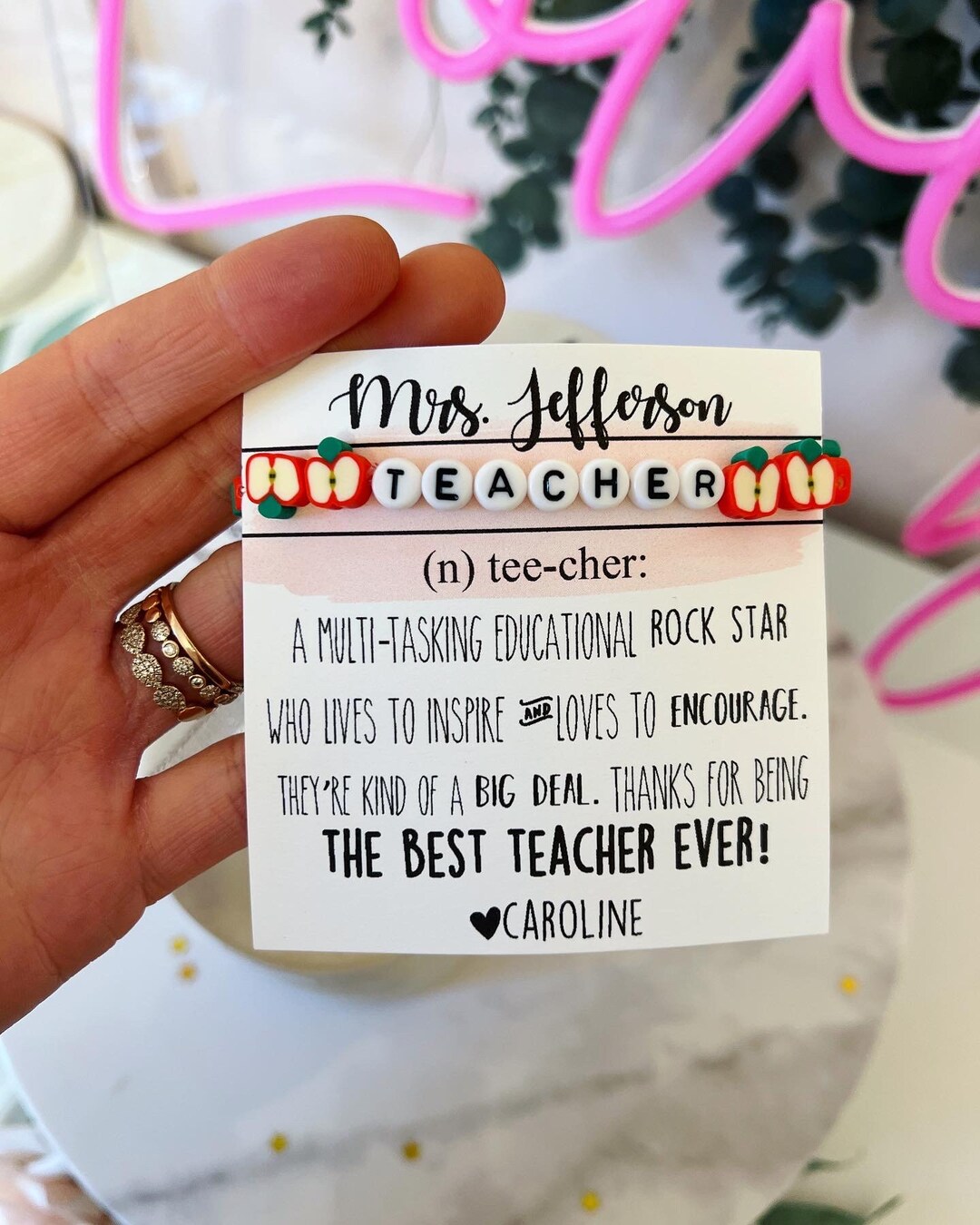 Rock Star Teacher Appreciation Bracelet - Etsy