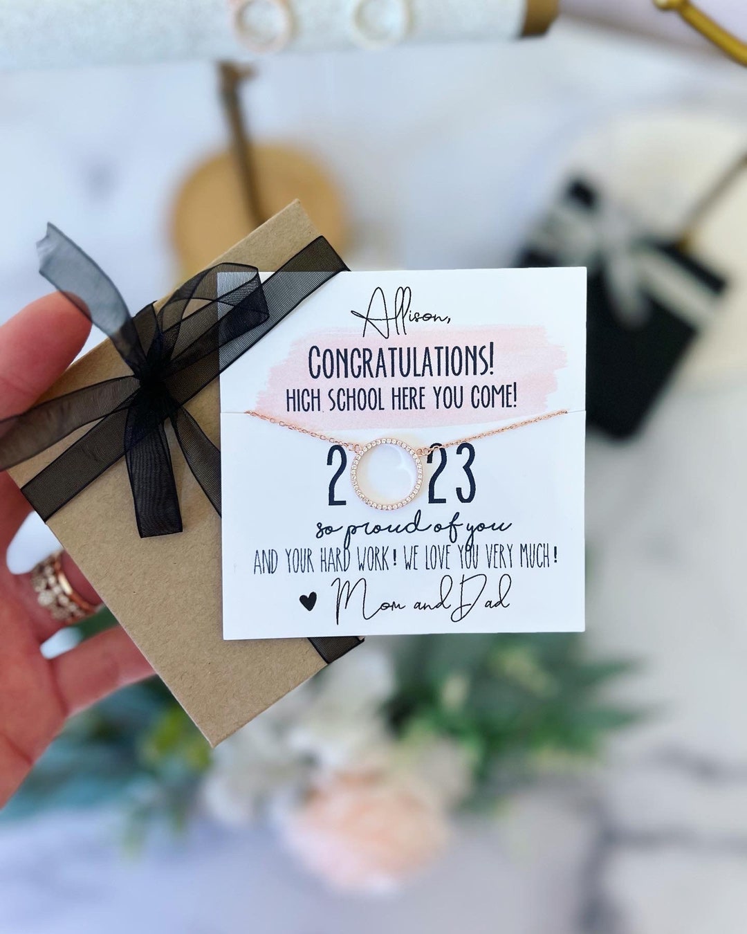 Middle School Graduation Gift Circle Pendant Necklace - Etsy