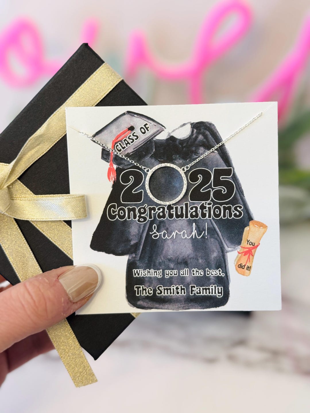 Class of 2025 Graduation Gift Circle Pendant Necklace NON-TARNISH ...