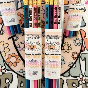 Teacher Halloween Gift! Engraved 4 Pack of Pencils! Personalized Gift ...