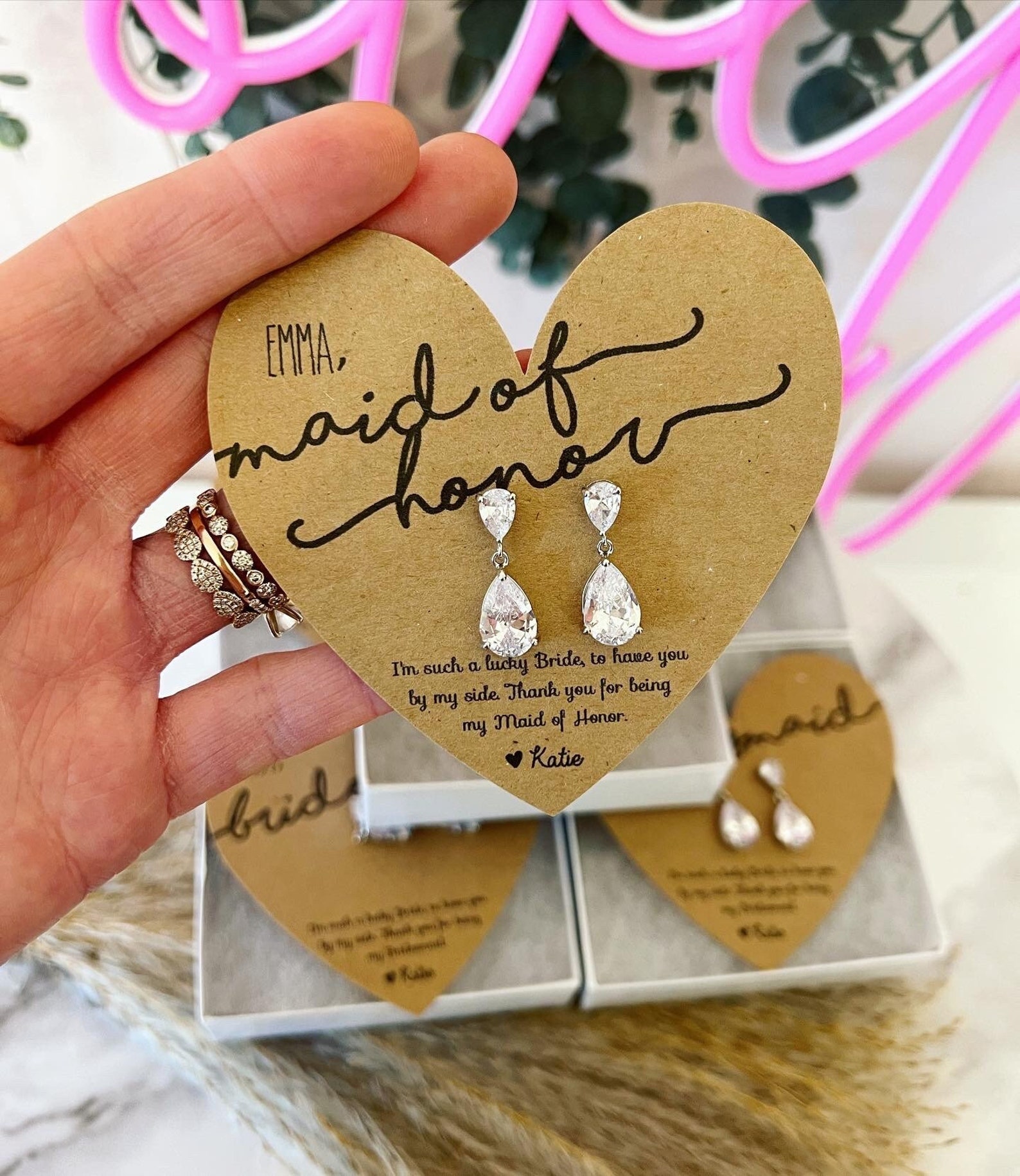 Crystal Teardrop Elegant Bridal Party Earrings, Box & High Quality ...