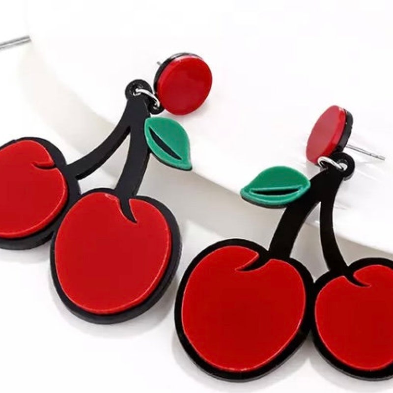 Cherry Earrings - Etsy