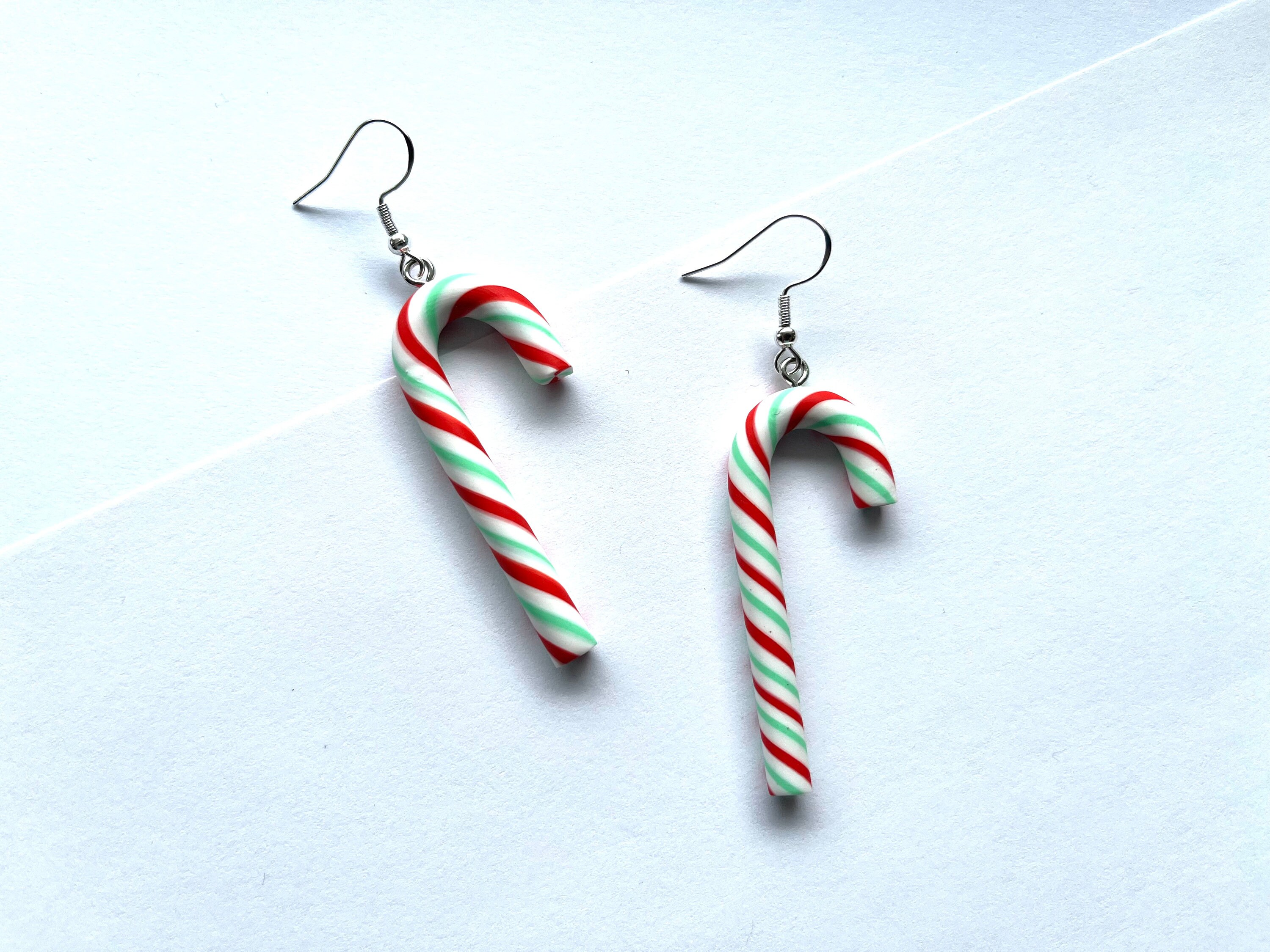 Candy Cane Dangle Earrings Christmas Earrings - Etsy
