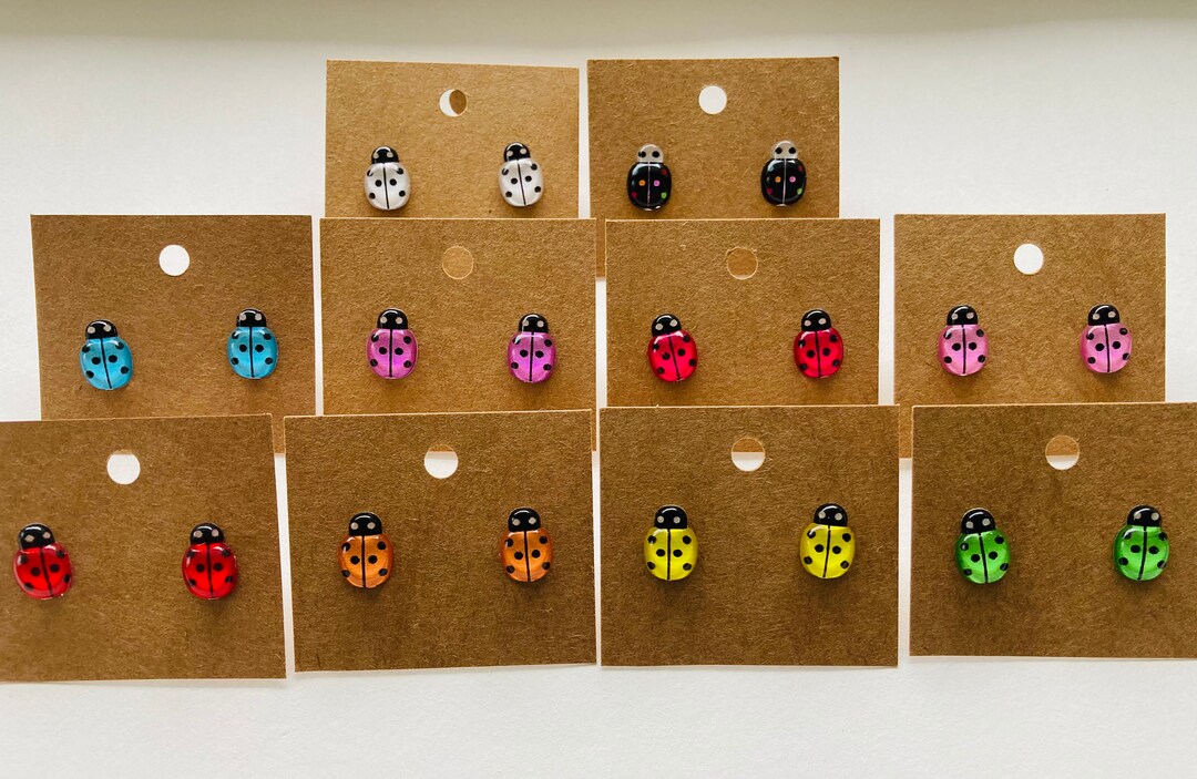 Little Ladybug Stud Earrings, Cute Ladybug Earrings, Summer Earrings ...