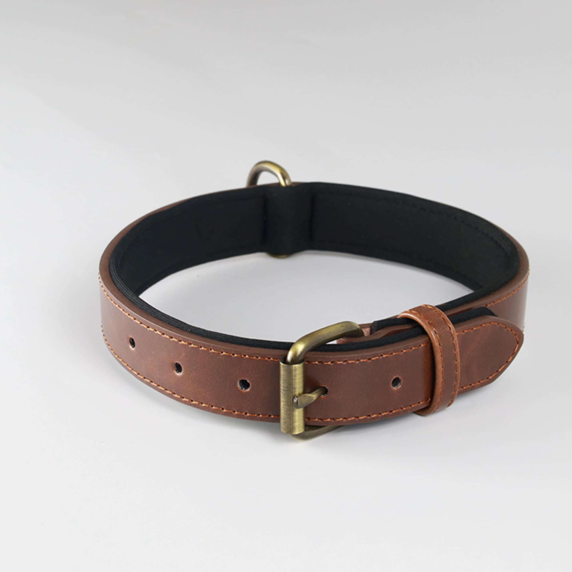 Leather Dog Collar with Name Plate Leather Alloy Hardware | Etsy