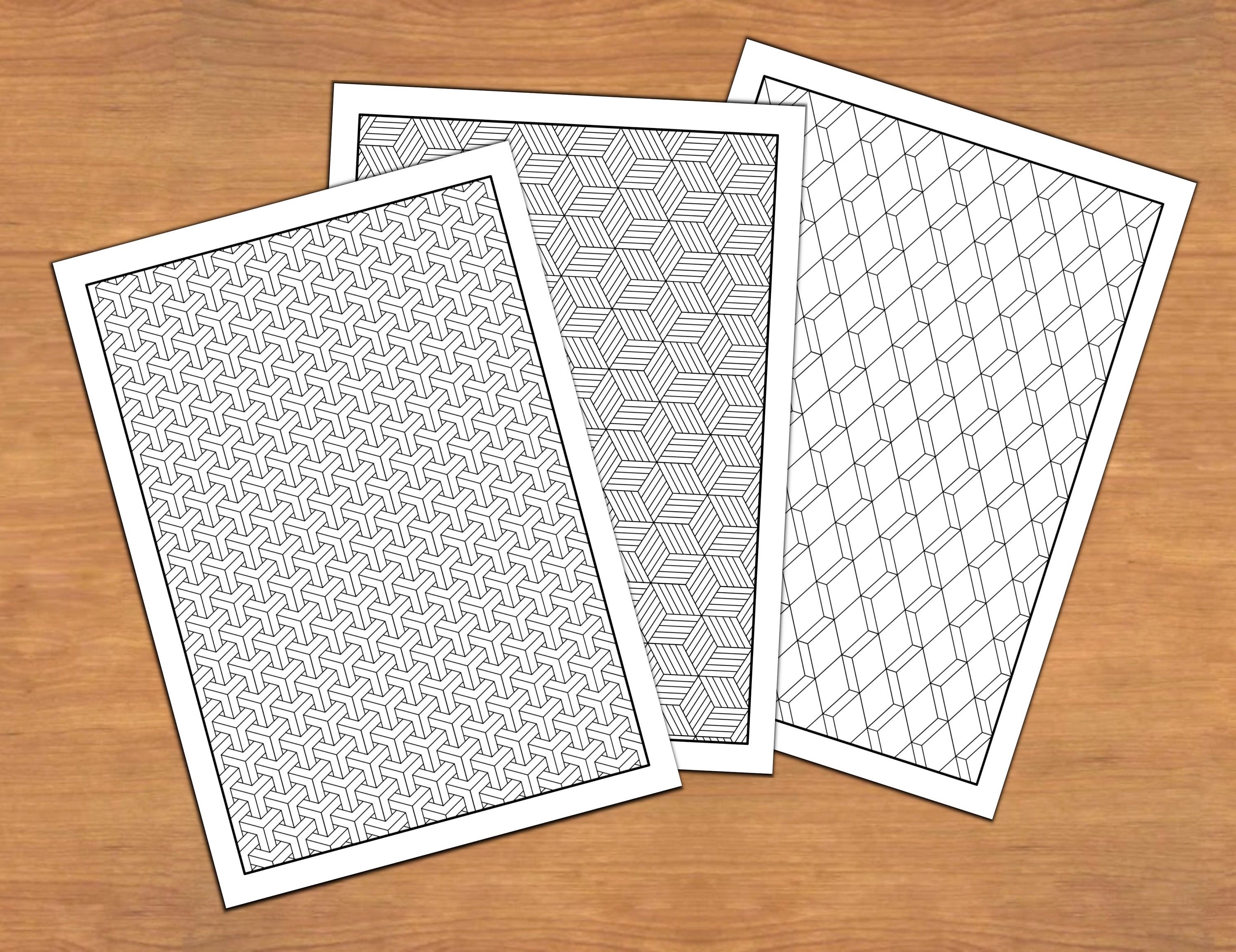 15 Coloring Pages With Geometric Repetitive Pattern - Etsy