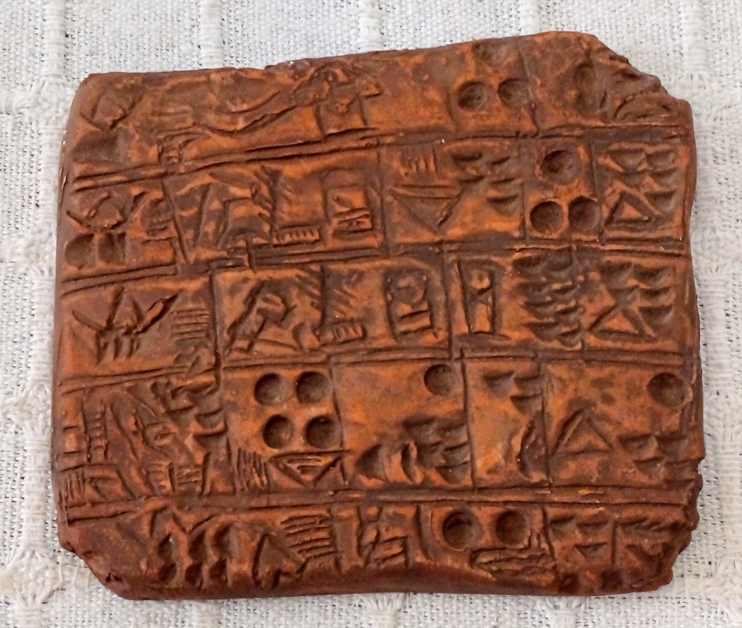 Sumerian Ancient Tablet, Early Pigtograph Inscription on Trade ...