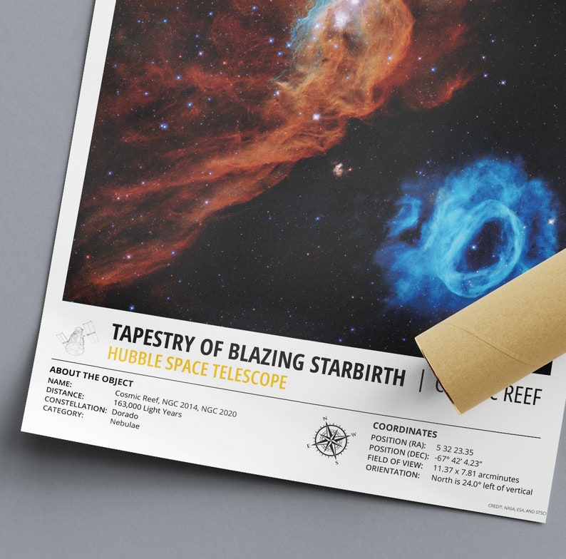 New Stars: Hubble Space Telescope Poster Print, HST, NASA Space ...