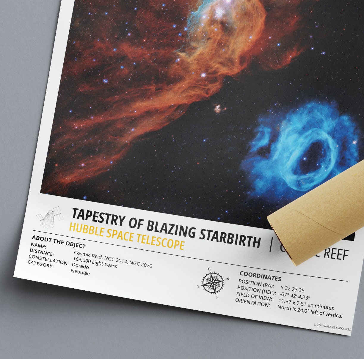 New Stars: Hubble Space Telescope Poster Print, HST, NASA Space ...