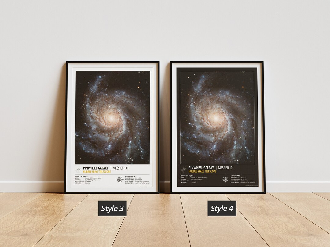 Pinwheel Galaxy: Hubble Space Telescope Poster, HST, NASA Space ...