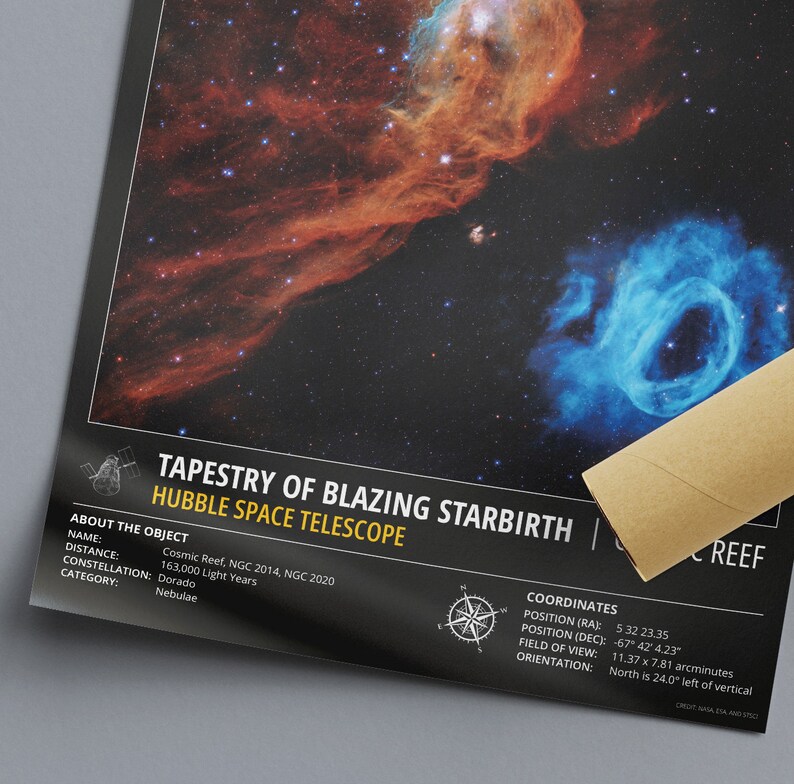 New Stars: Hubble Space Telescope Poster Print, HST, NASA Space ...
