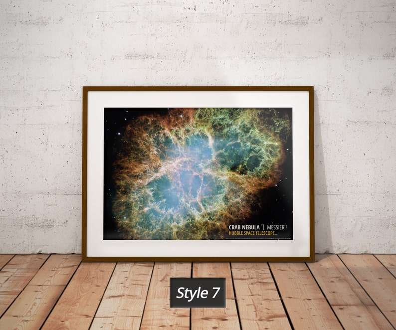 Crab Nebula: Hubble Space Telescope Poster Print, HST, NASA Space ...