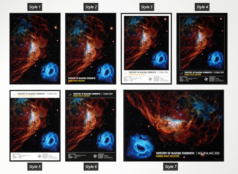 Hubble Space Telescope Poster Prints, HST, Scientific Wall Art, Space ...