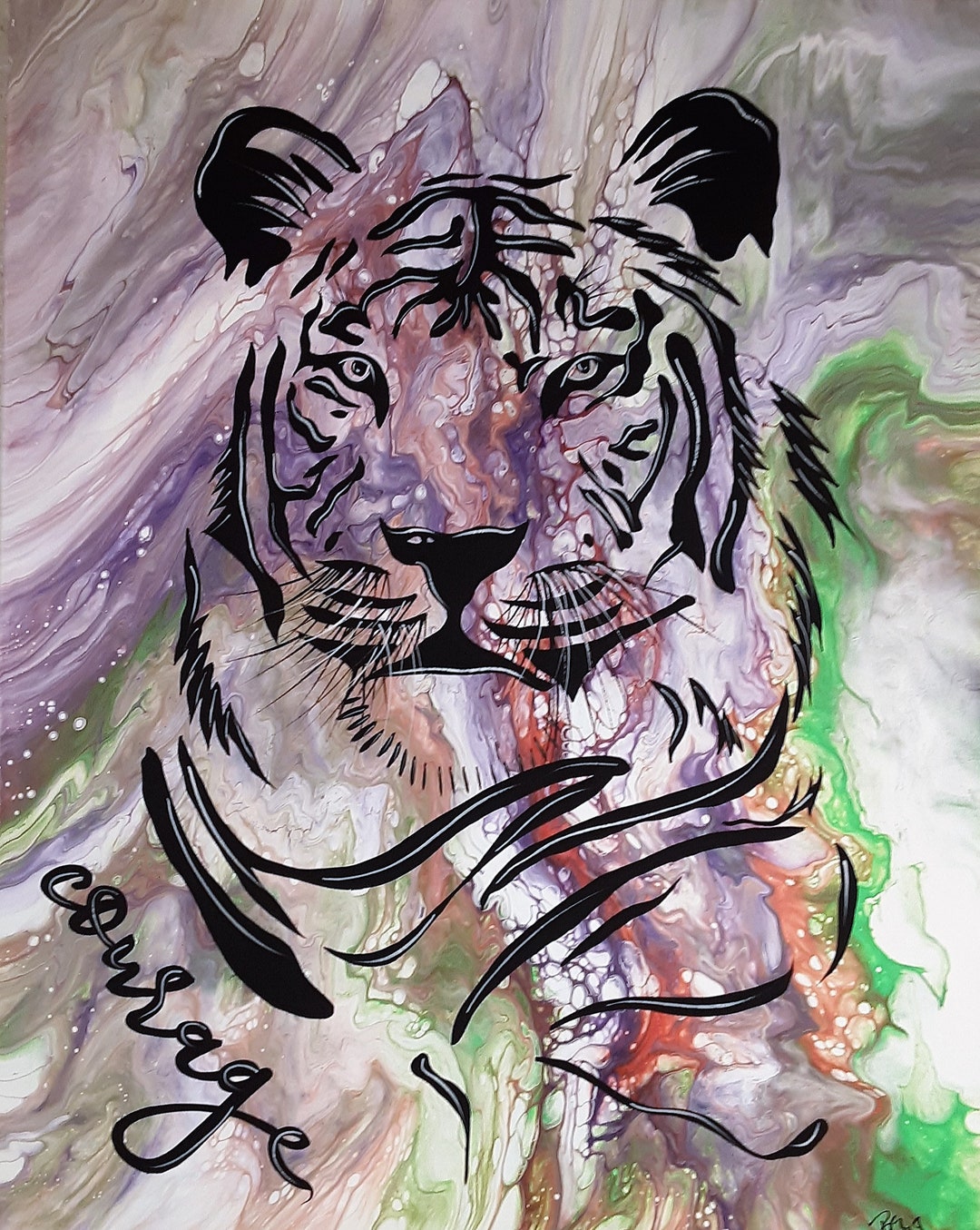 Tiger Shade Original Painting 16 X 20 Canvas, Tiger Painting, Art ...