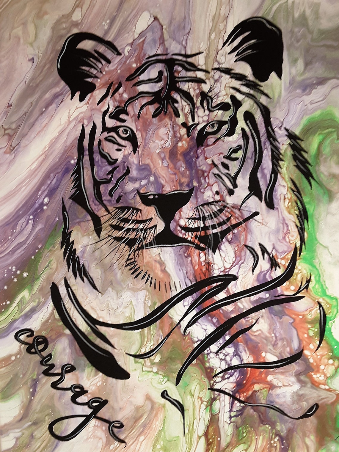 Tiger Shade Original Painting 16 X 20 Canvas, Tiger Painting, Art ...