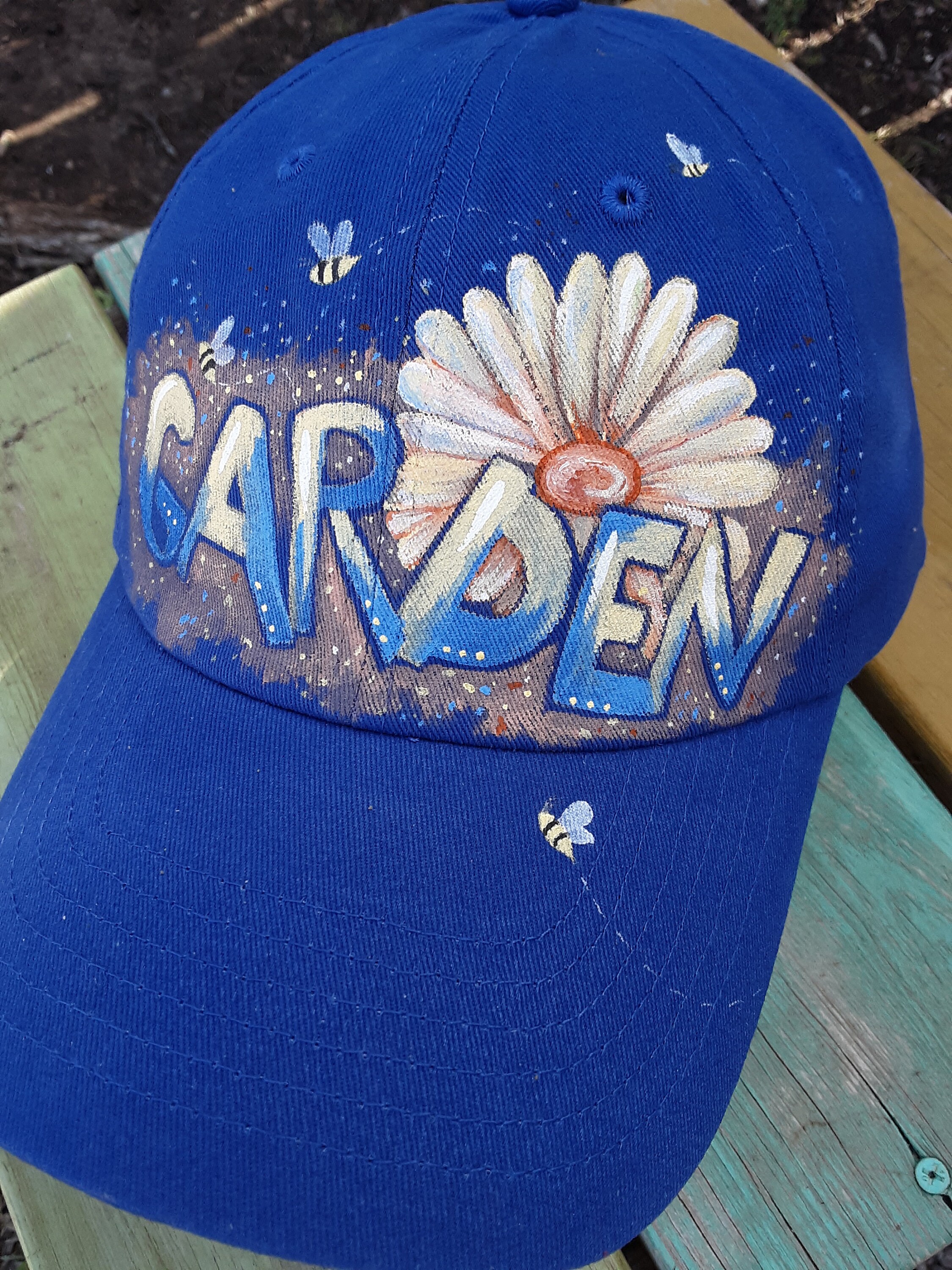 Graffiti Garden Adult Baseball Cap, Hand Painted Cap, Art Cap ...