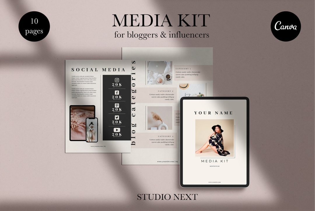 MEDIA KIT Template Canva | Press Kit Canva | Influencer Media Kit ...