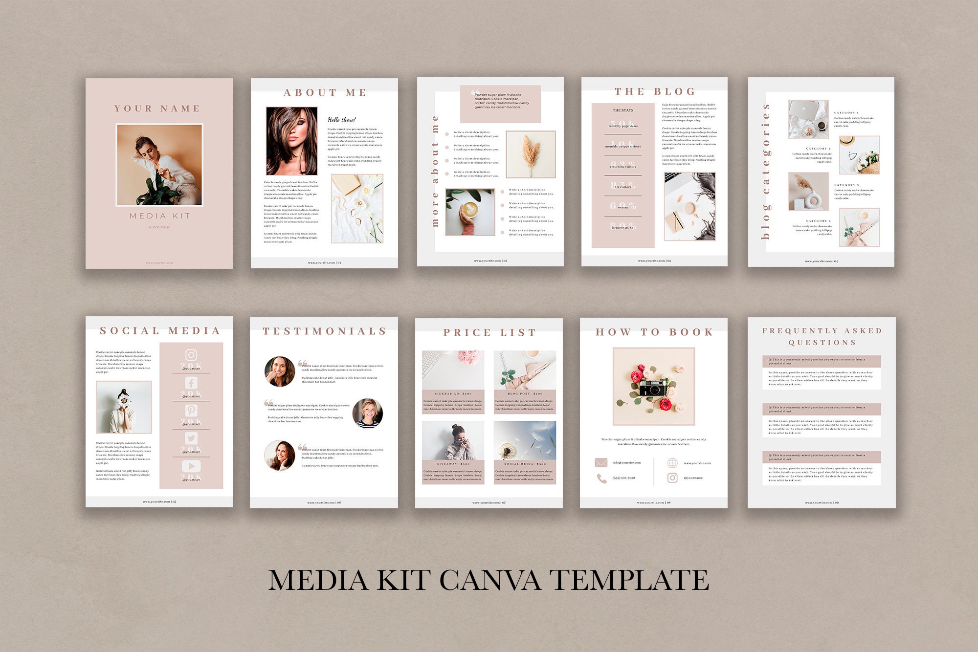 MEDIA KIT Template | Influencer Media Kit | Social Media Kit | Content ...