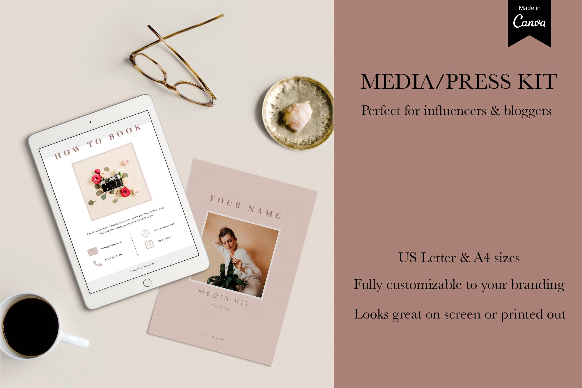 MEDIA KIT Template | Influencer Media Kit | Social Media Kit | Content ...