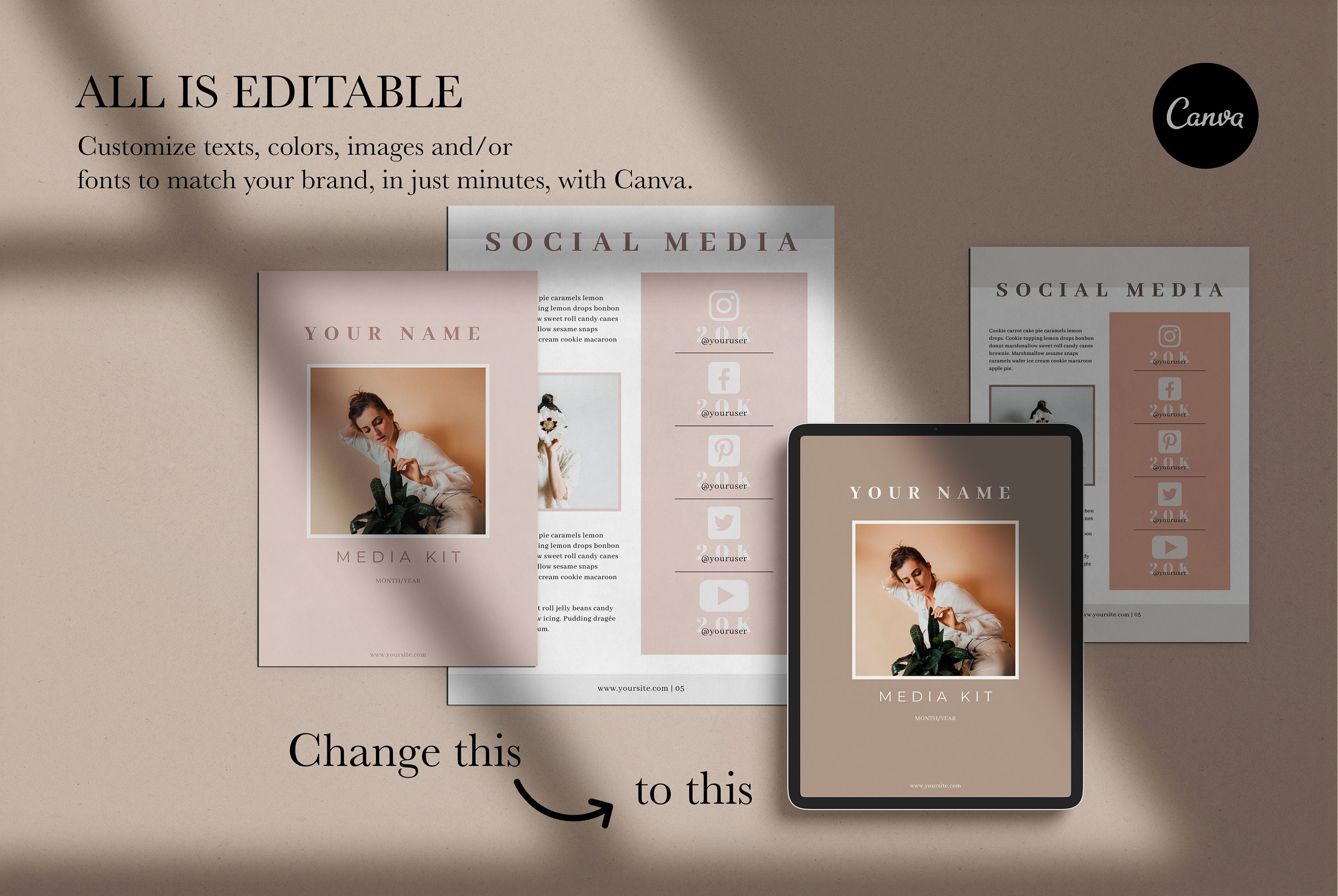 MEDIA KIT Template | Influencer Media Kit | Social Media Kit | Content ...