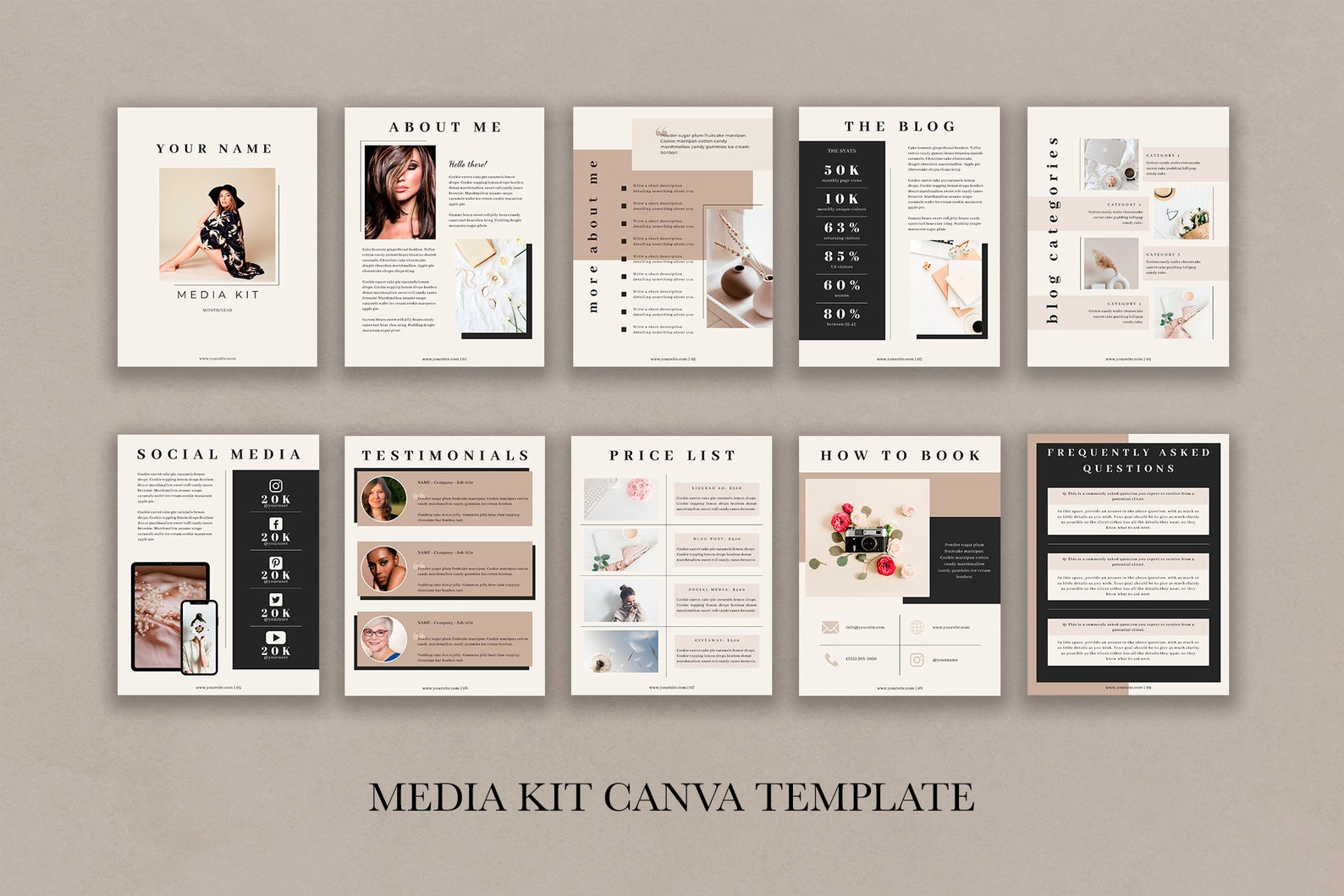 MEDIA KIT Template Canva | Press Kit Canva | Influencer Media Kit ...