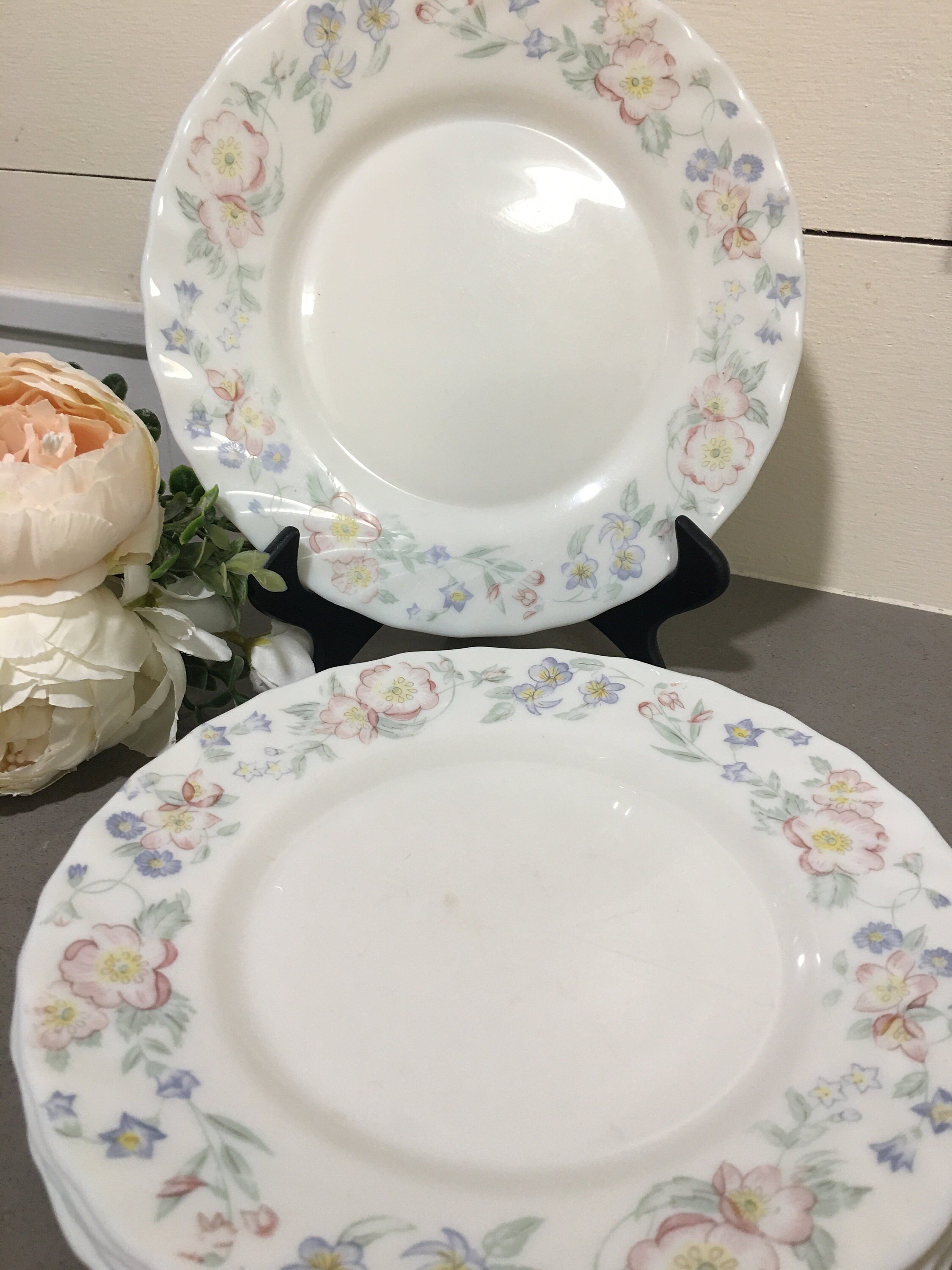 Arcopal Bowls Set of 4 Vintage Arcopal France Kalinka Pattern Blue ...