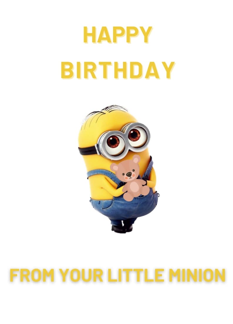 Funny Minion Birthday Card: Printable Instant Download (PDF) - Etsy