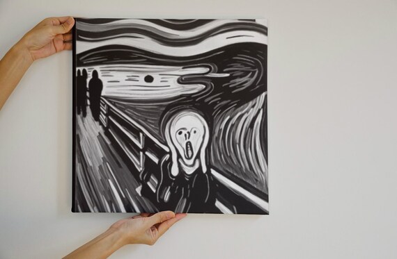 The Scream Painting Black And White