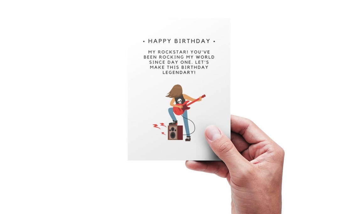 Rockstar Birthday Card for Husband and Boyfriend Happy - Etsy