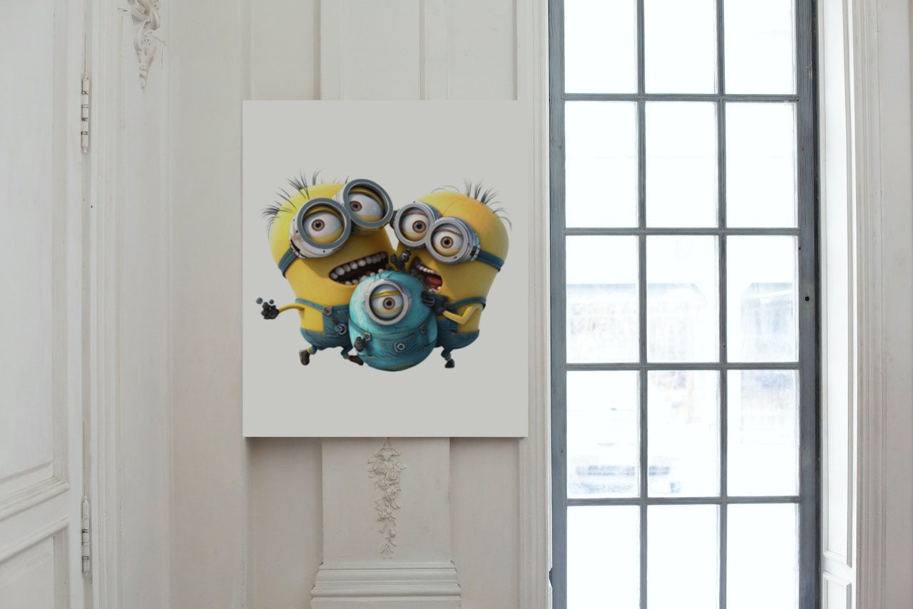 Happy Minions Realistic Digital Download Printable Wall Art Home Decor ...