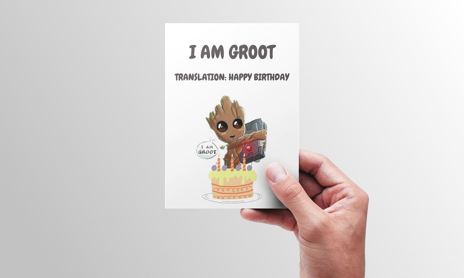 Funny Guardians of the Galaxy Groot Joke Happy Birthday Card Instant ...