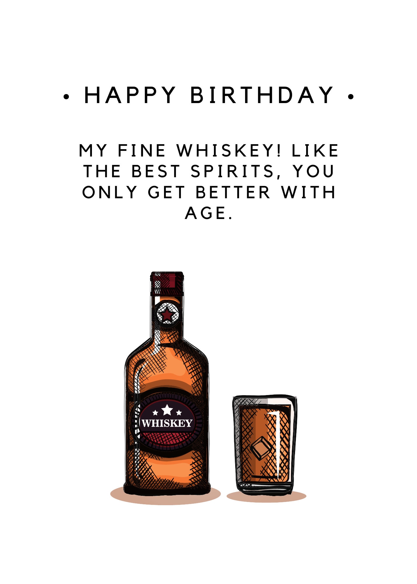 Whiskey-themed Birthday Card | Happy Birthday! | Digital PDF | Instant ...