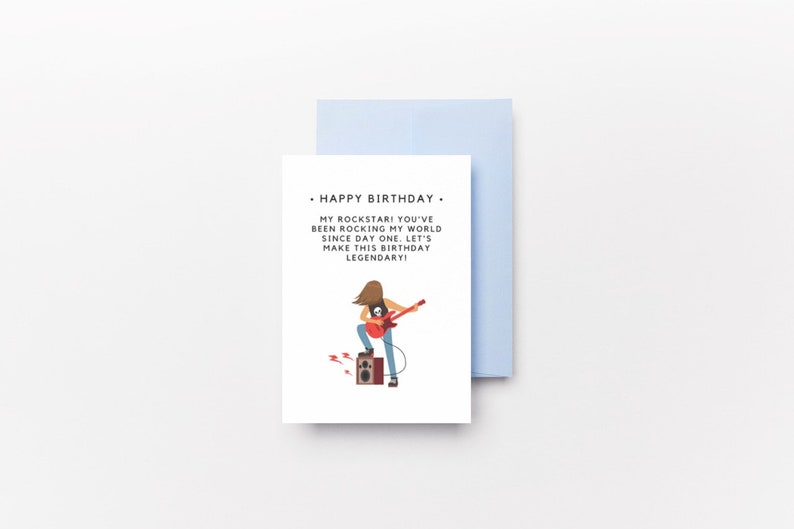 Rockstar Birthday Card for Husband and Boyfriend Happy - Etsy