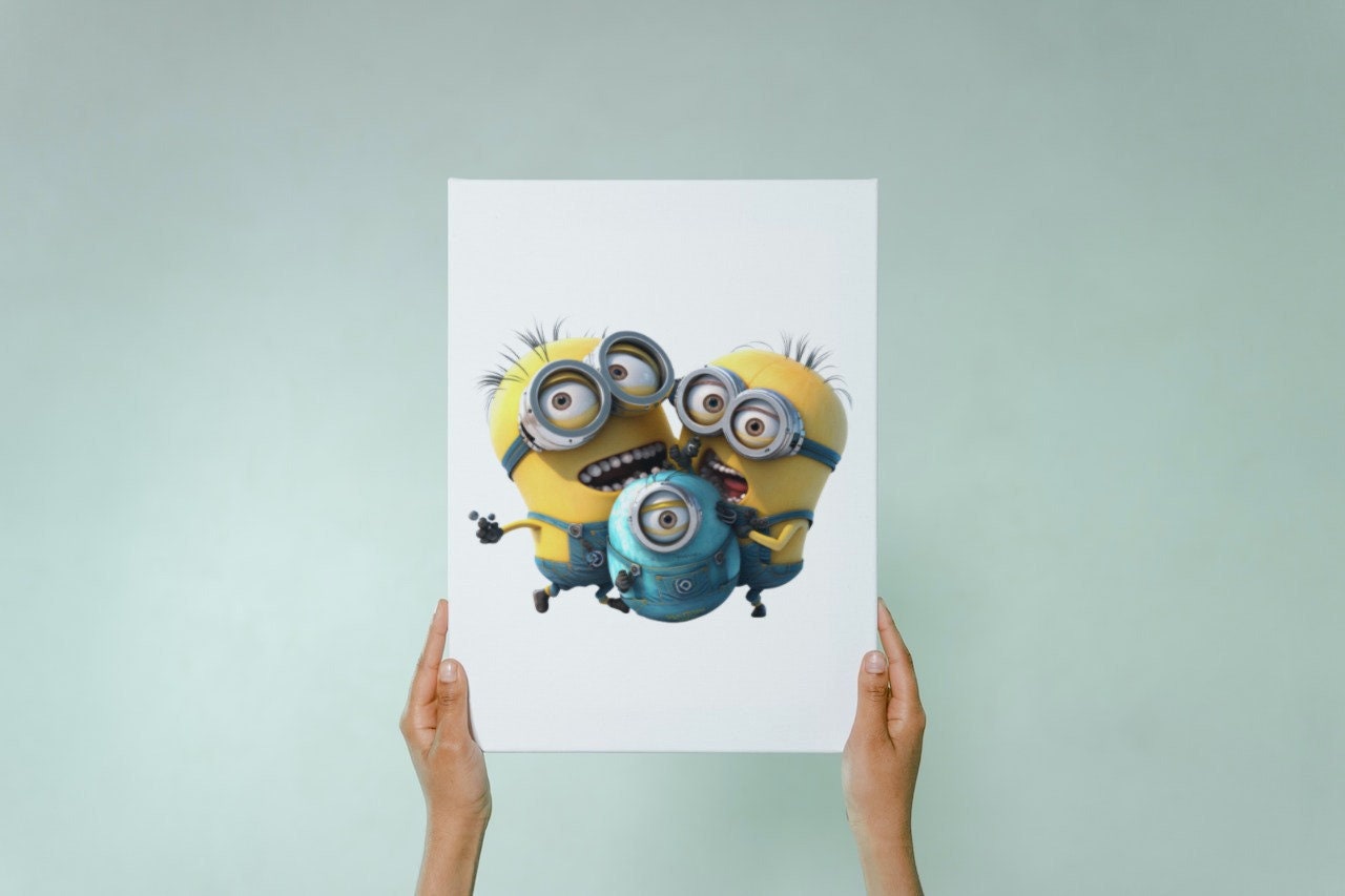 Happy Minions Realistic Digital Download Printable Wall Art Home Decor ...