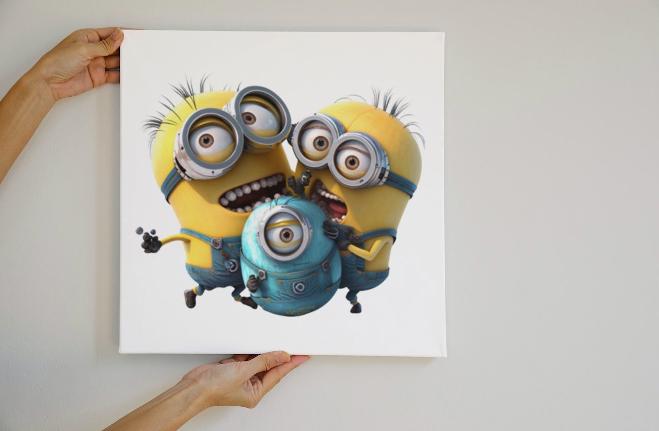 Happy Minions Realistic Digital Download Printable Wall Art Home Decor ...